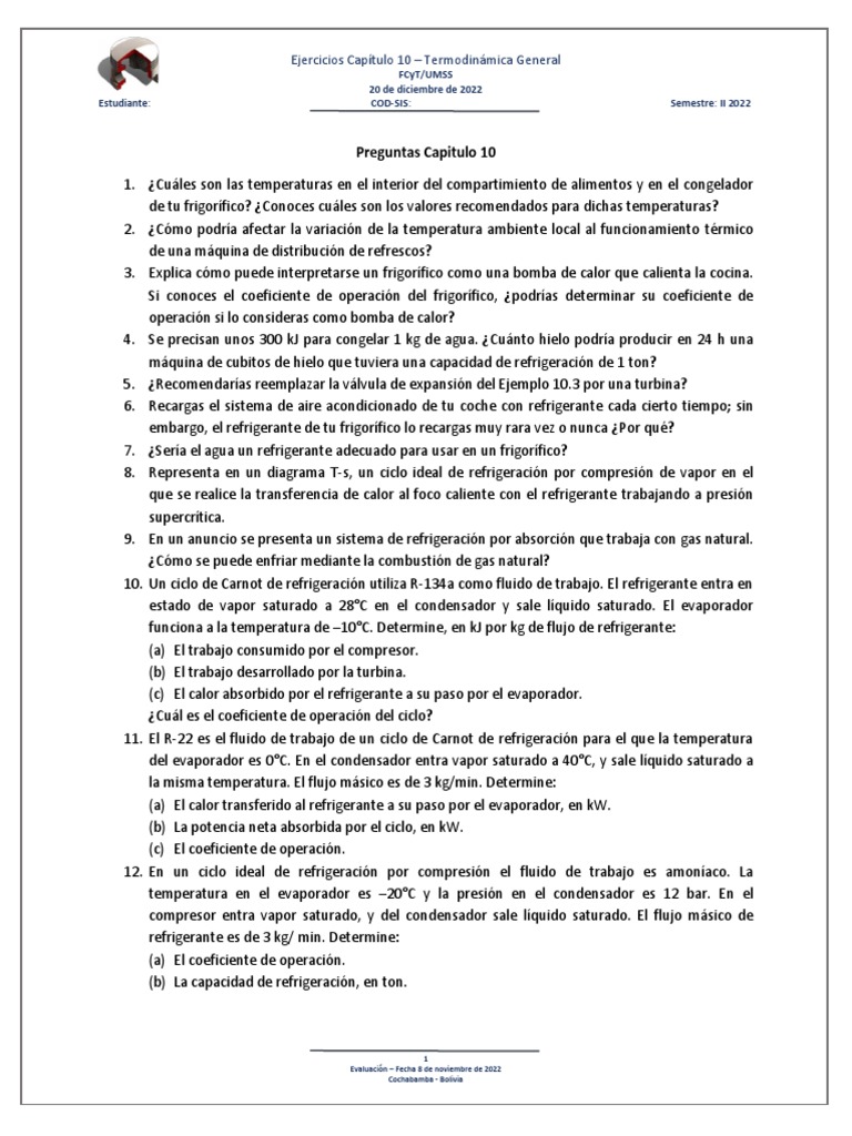 Ejercicios Capitulo 10 - 20dic2022 | PDF