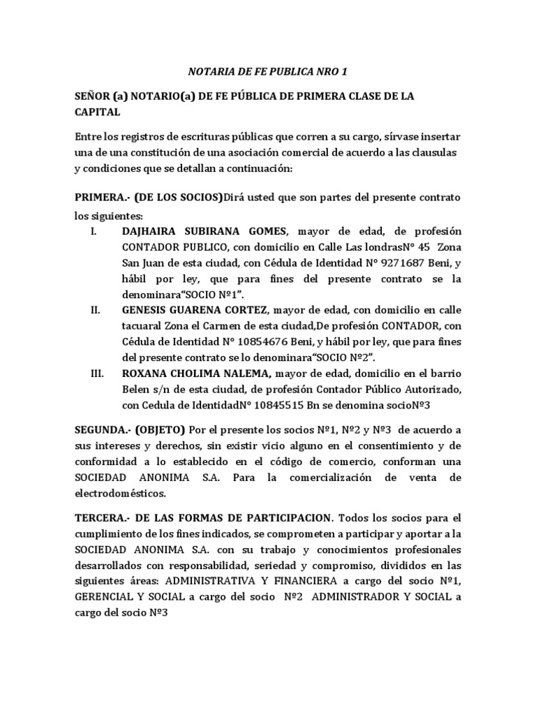 NOTARIA DE FE PUBLICA | PDF