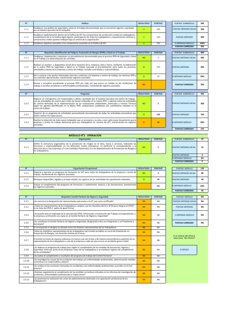 Check List Preguntas Pec Estándar | PDF