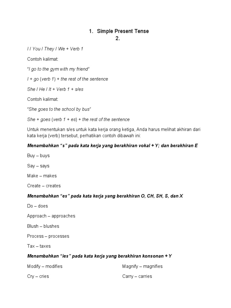 Simple Present Tense Overview | PDF