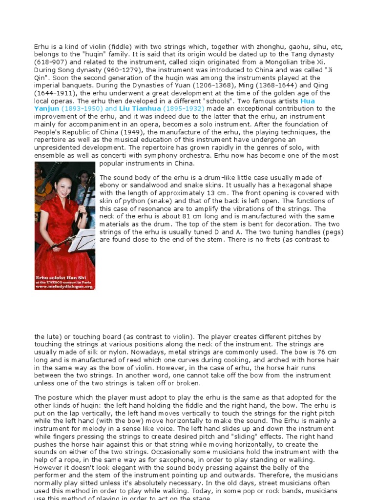 Hua Yanjun (1893-1950) and Liu Tianhua (1895-1932) | PDF | String ...