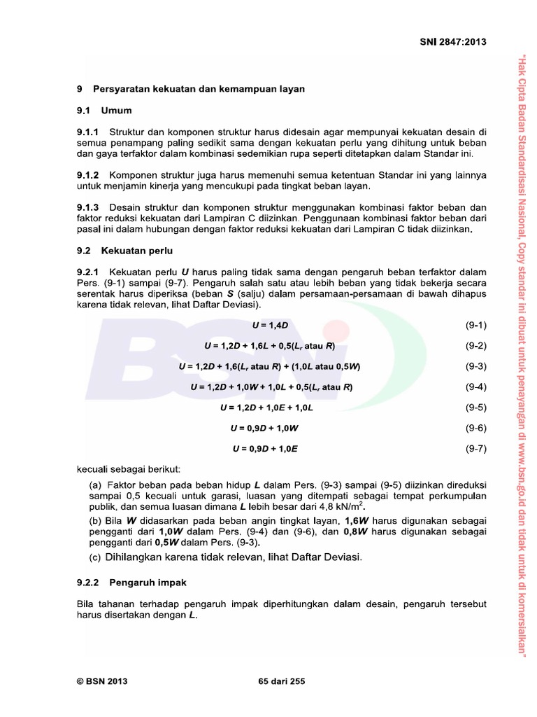 Sni 2847 2013 Cuplik | PDF