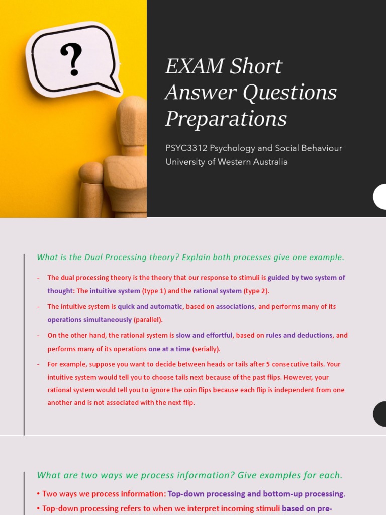 3312 Exam Saq | PDF | Attitude (Psychology) | Attachment Theory