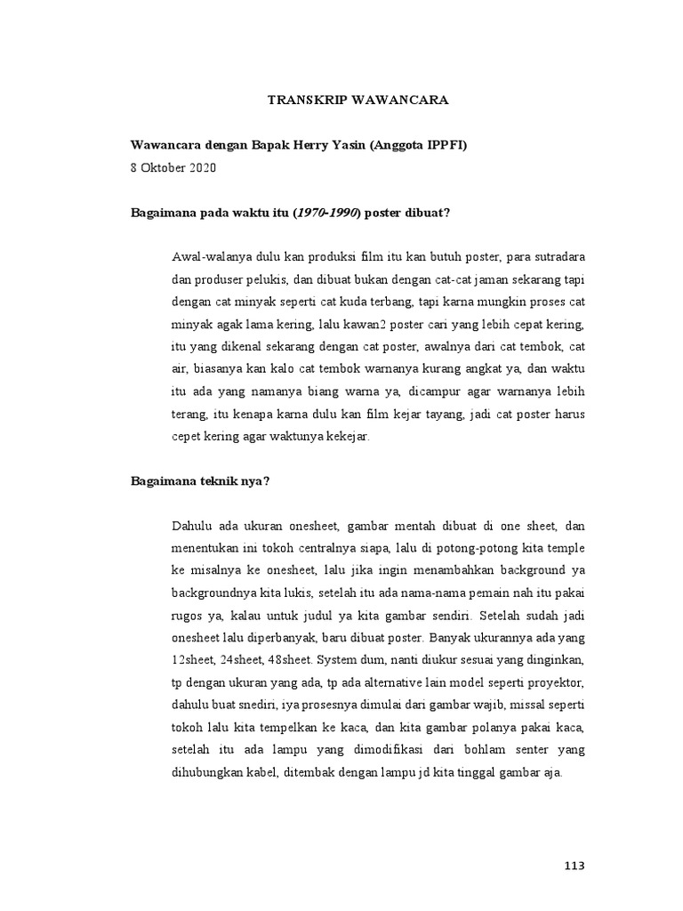 Transkrip Wawancara | PDF