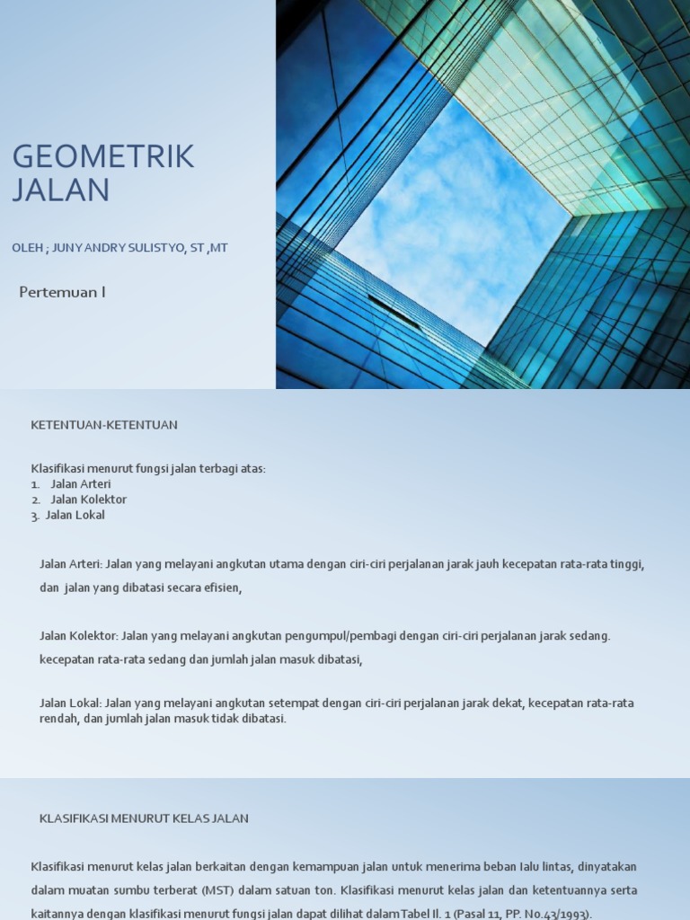 GEOMETRIK JALAN - Pertemuan I | PDF GEOMETRIK JALAN - Pertemuan I | PDF