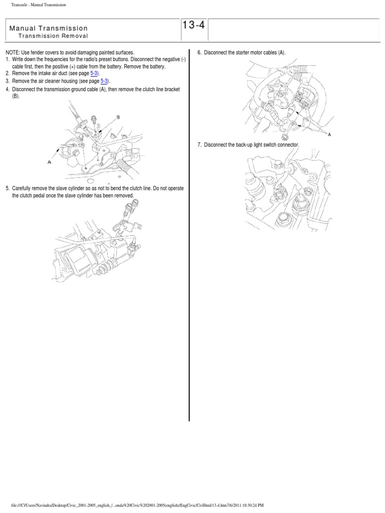 Honda SLW 5-Speed Trans Removal | PDF