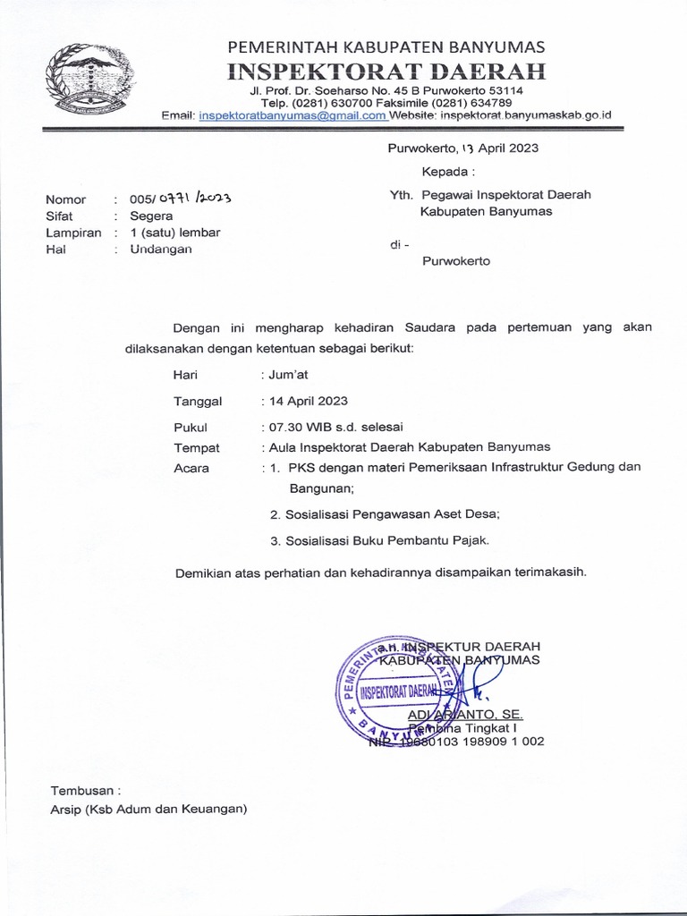 Undangan PKS 14 April 2023 | PDF