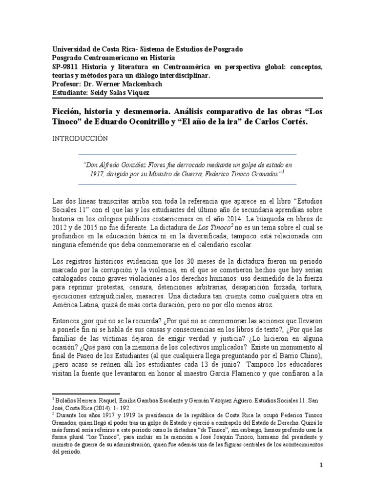 Ficción, Historia y Desmemoria. Análisis Comparativo de Las Obras Los ...