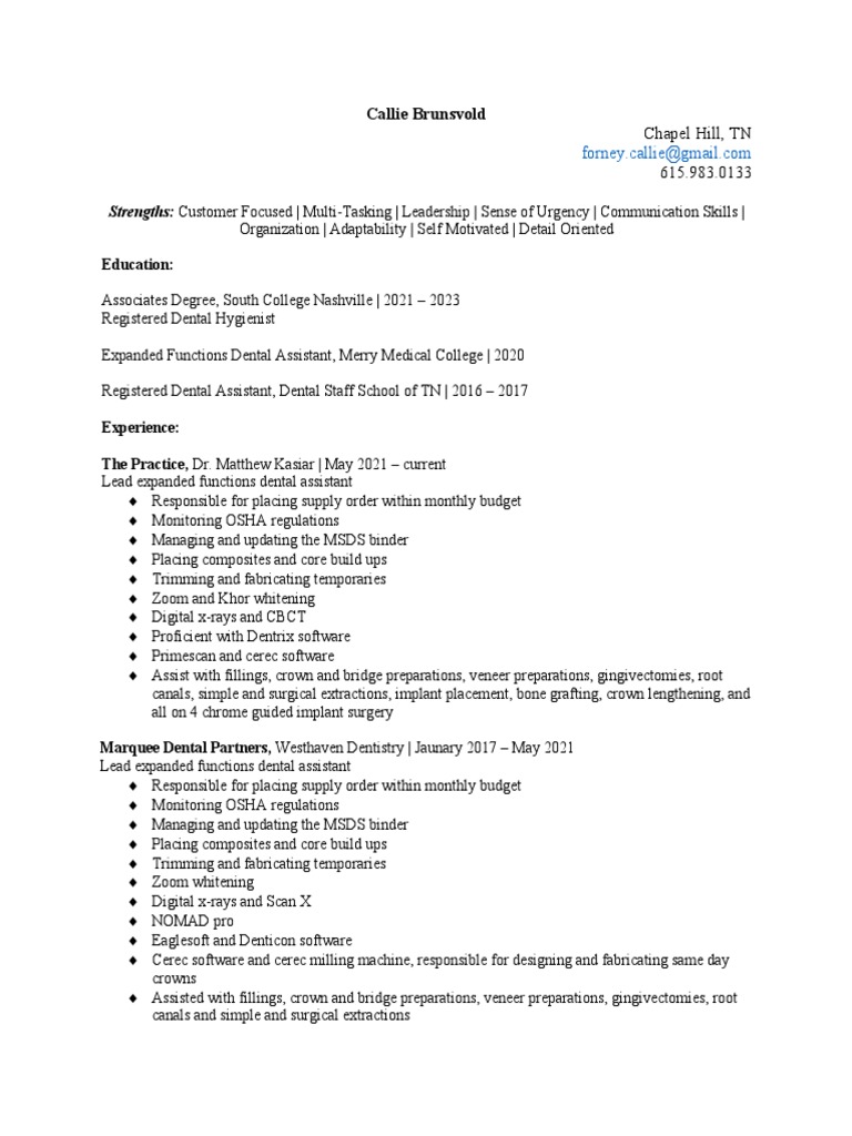 Callie Brunsvold Resume | PDF