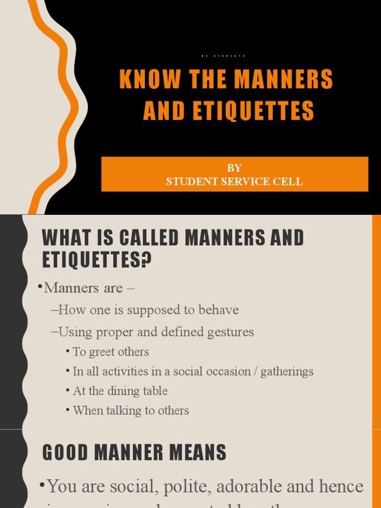 Good Manners & Etiquettes (05 July 2023) | PDF | Lifestyle
