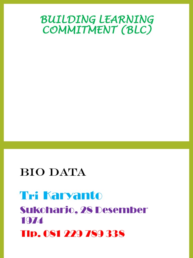 Building Learning Commitment (BLC) | PDF