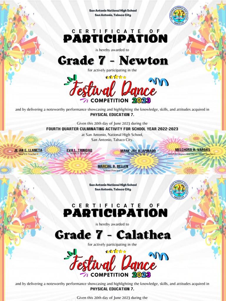 Cheerdance Certificates (11 × 8.5 In) | PDF