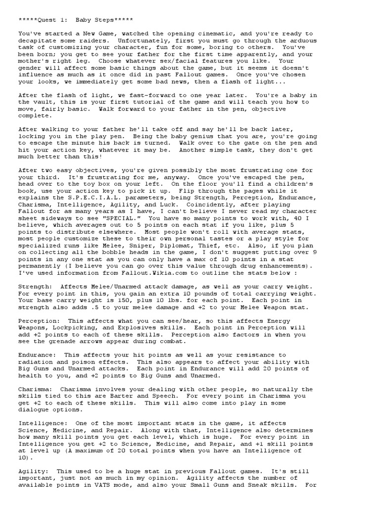 Walkthrough Fallout 3 PC | PDF