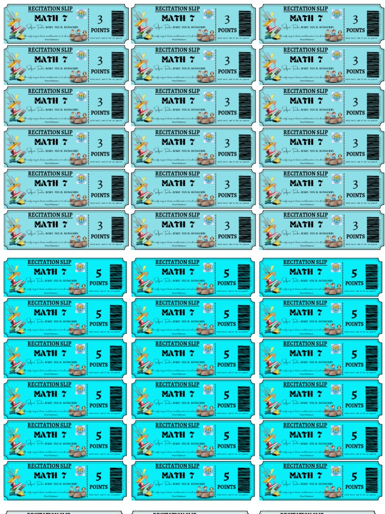 Recitation Slip | PDF
