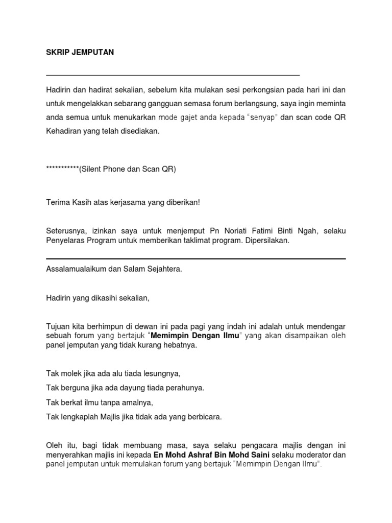 Skrip Jemputan | PDF
