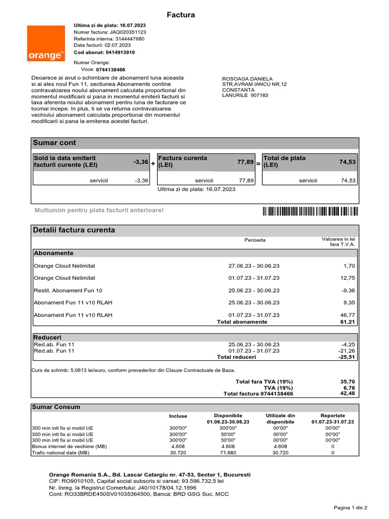 Factura Orange | PDF