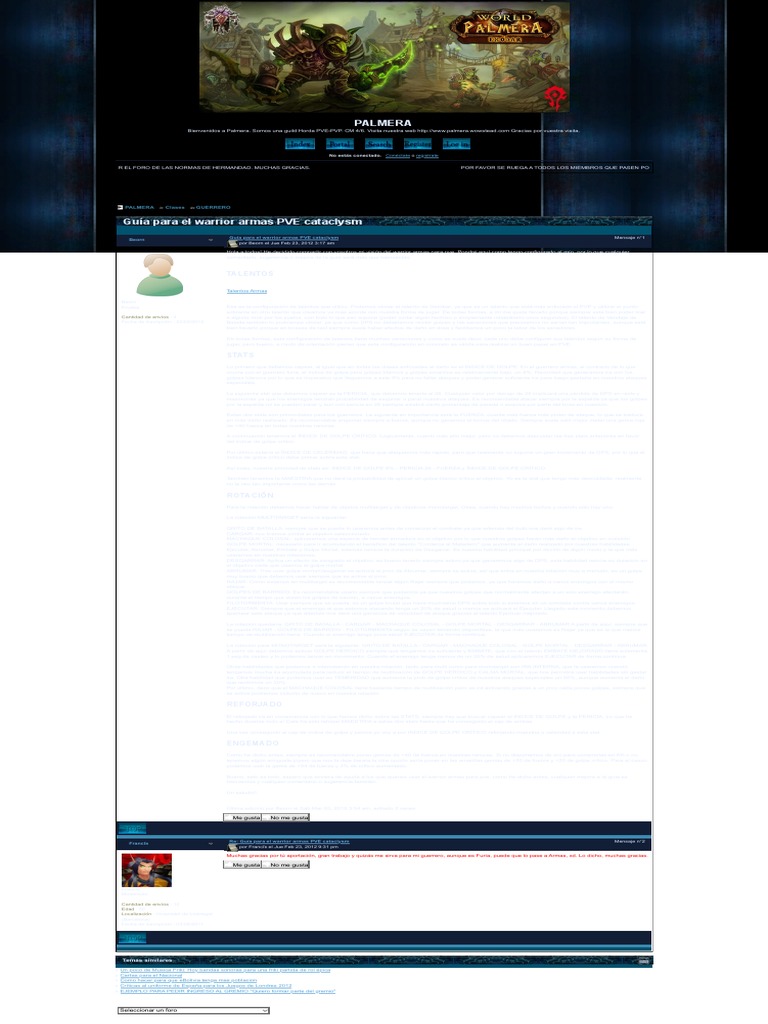 Guía para El Warrior Armas PVE Cataclysm | PDF