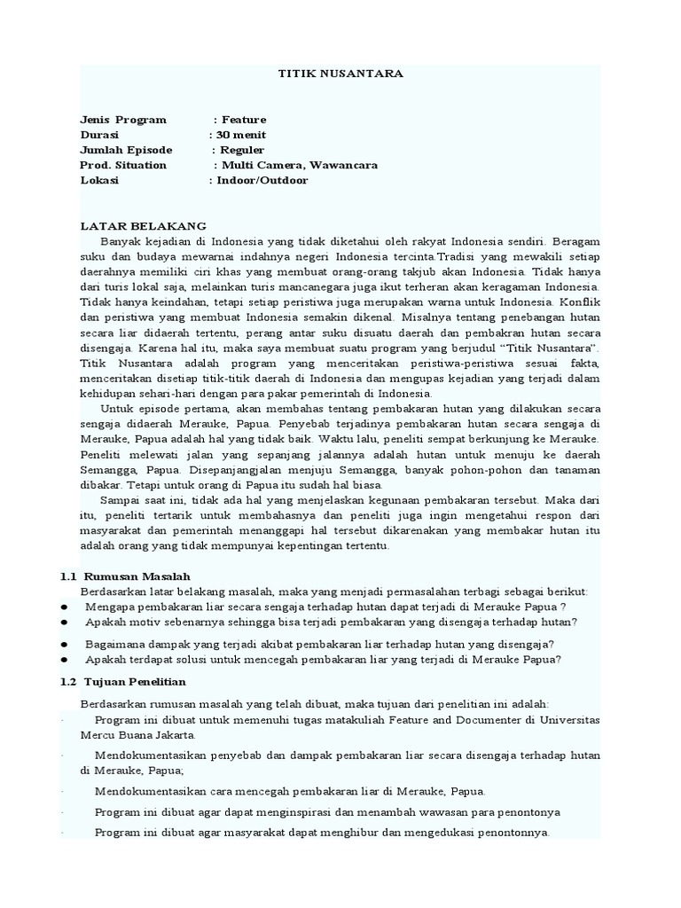 Proposal Pengajuan Program Tv Pdf