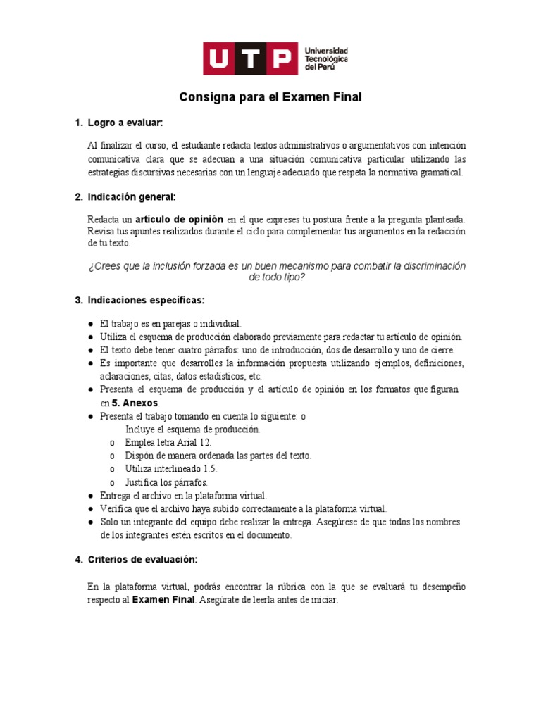 Examen Final-Esquema | PDF