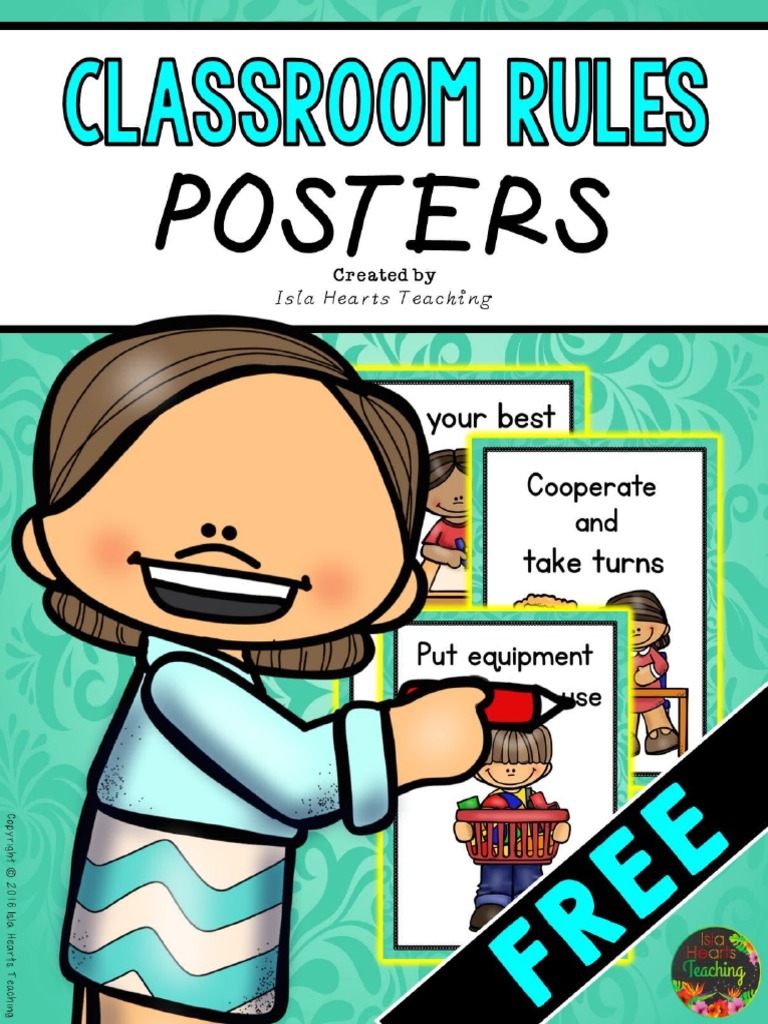 FREE - Classroom Rules Posters (Editable Text) | PDF | Language Arts ...
