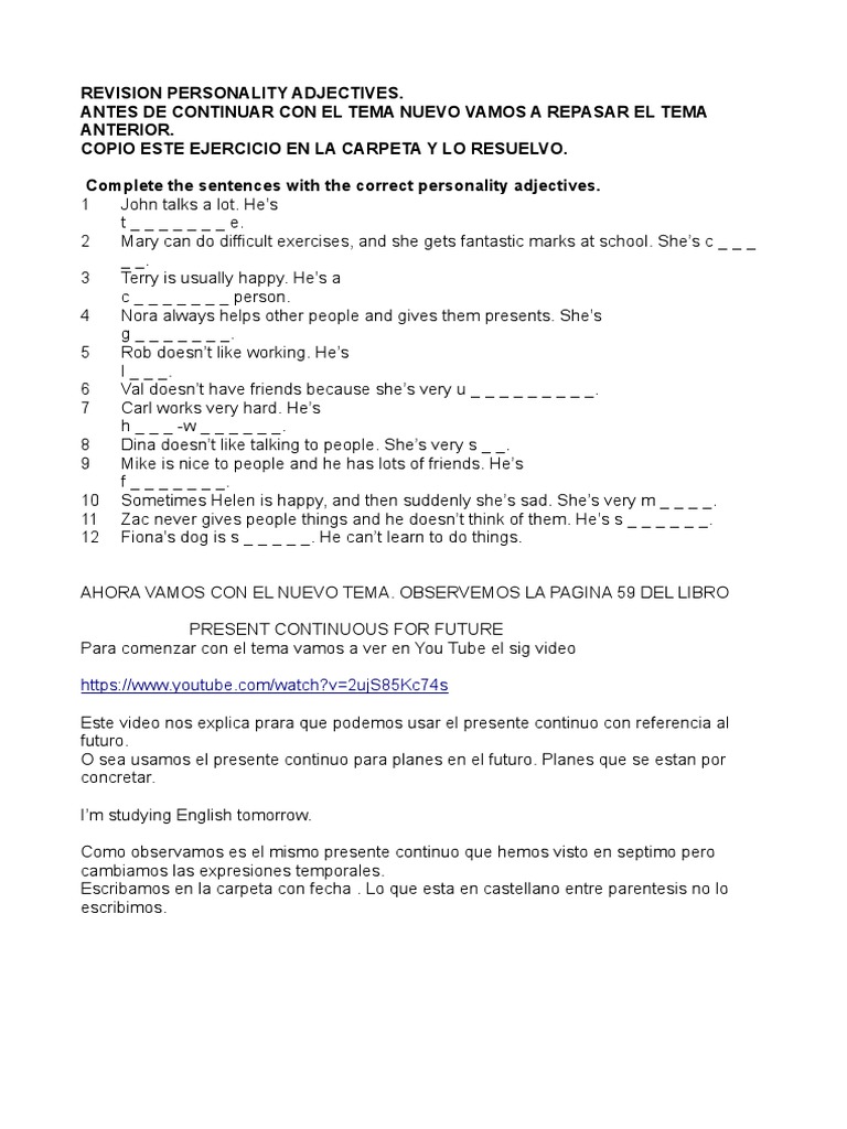 Present Continuous For Future | PDF