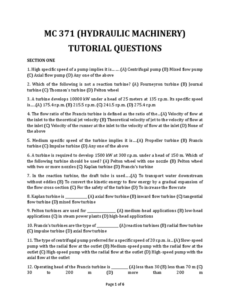 MC 371 Tutorial Questions | PDF