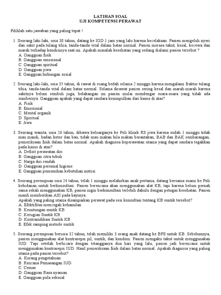 Latihan Soal Keperawatan | PDF