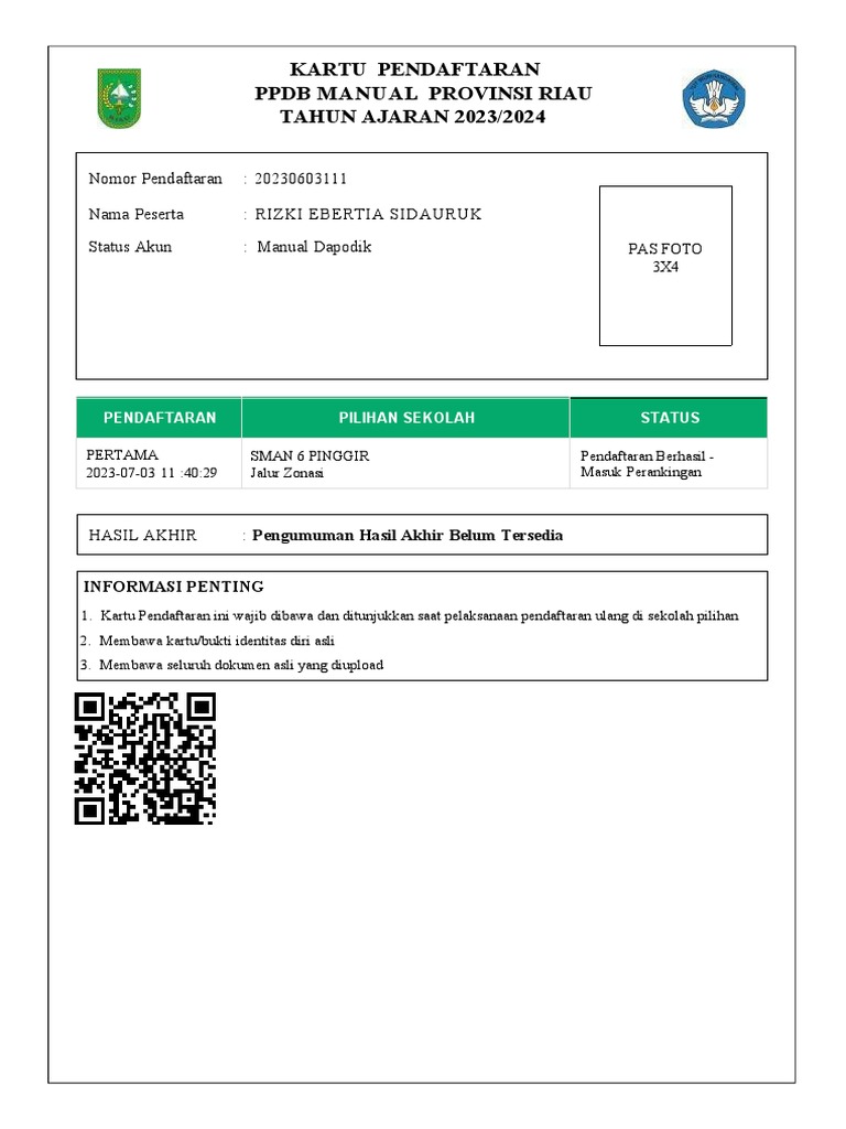 Kartu - Pendaftaran Nikko | PDF