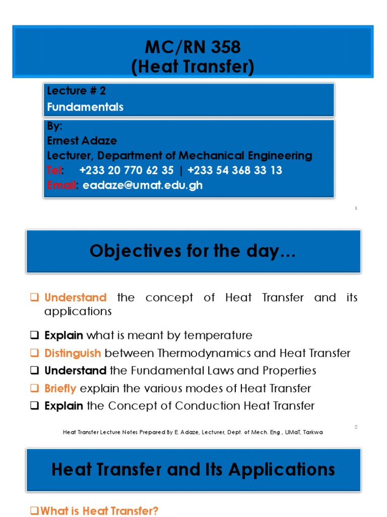 Lec - 1 - 2 - Heat Transfer | PDF Lec - 1 - 2 - Heat Transfer | PDF
