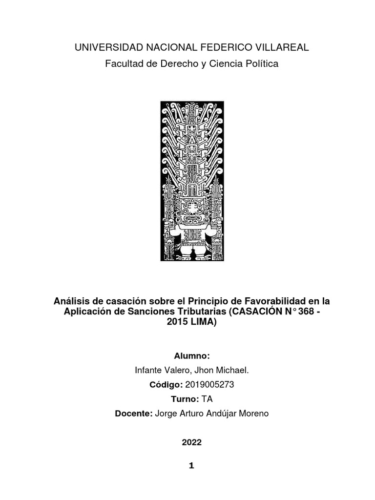 Infante Valero Jhon Michael - Principio de Favorabilidad en Sanciones ...