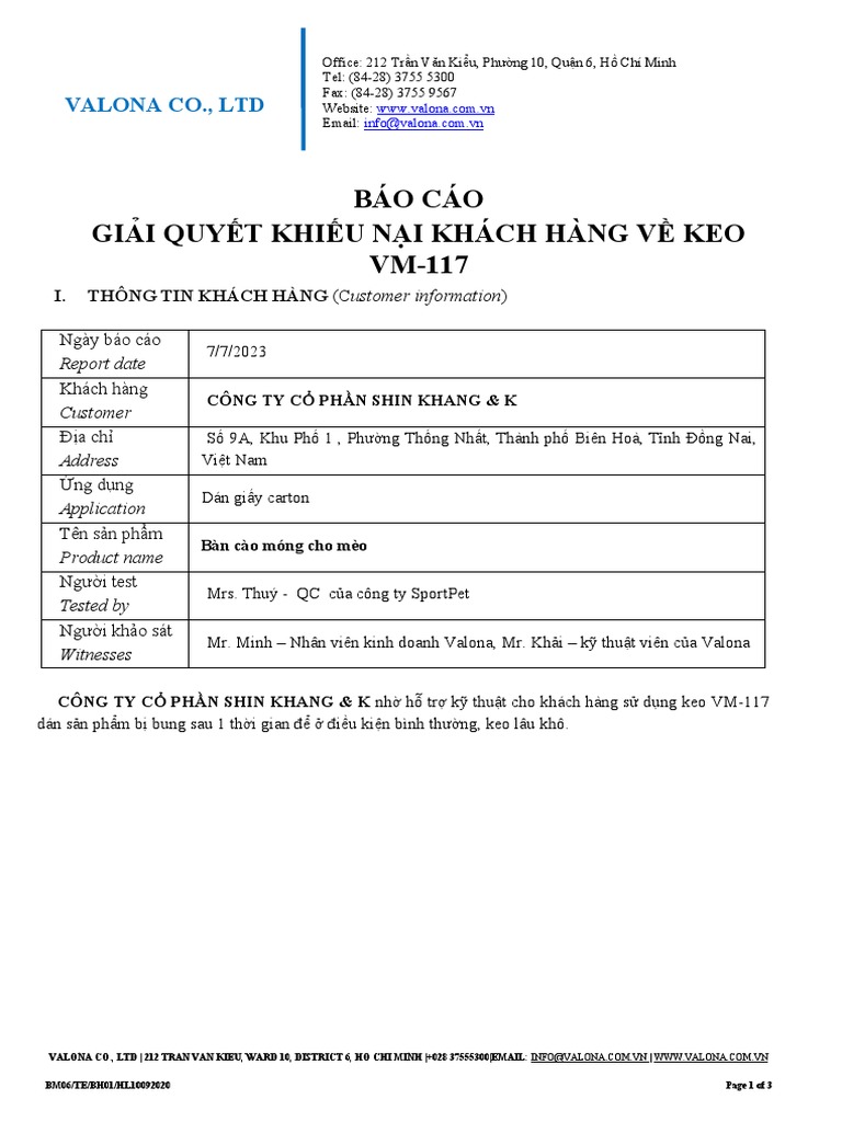 Shin Khang & K - VM-117 Report | PDF