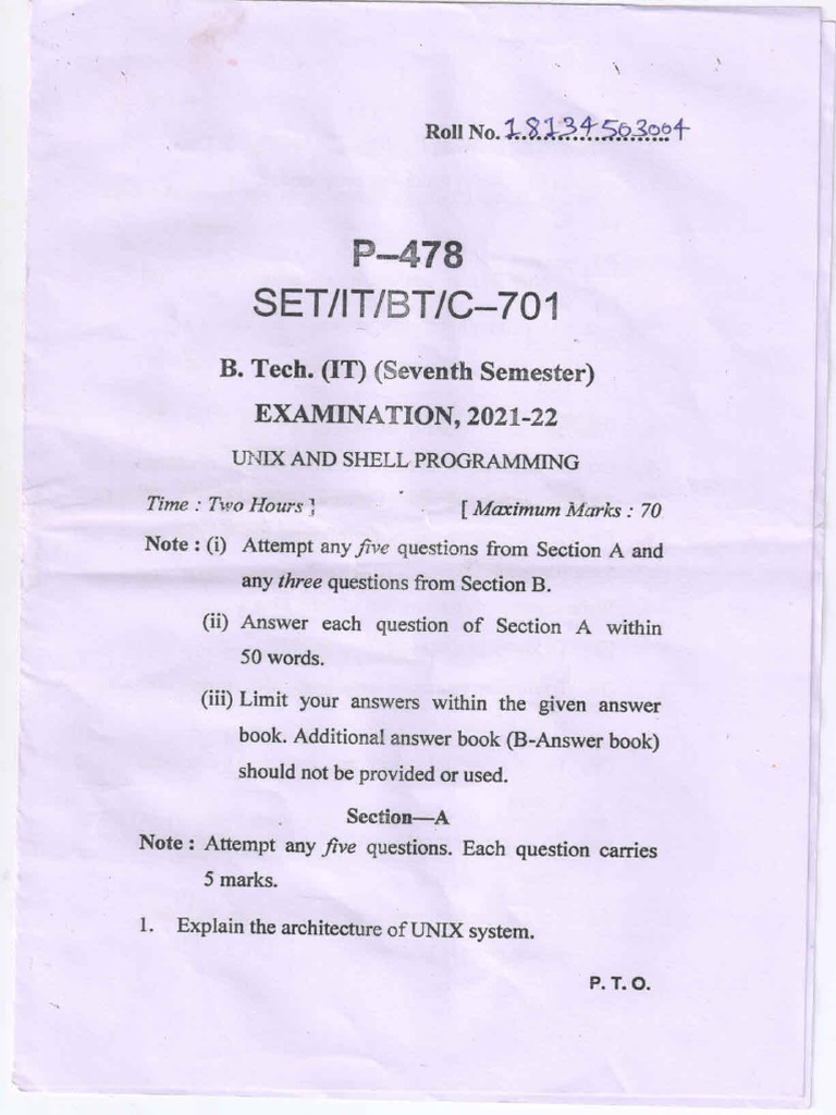 Unix - 2021-22 | PDF