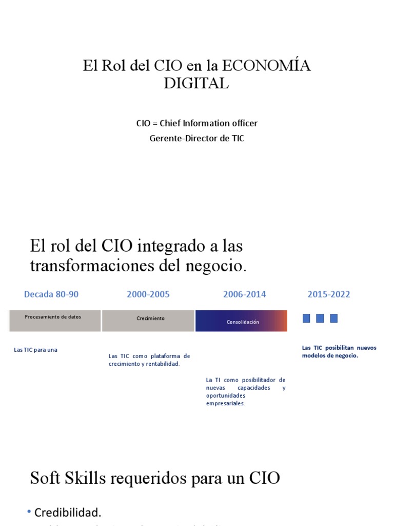 El Rol Del CIO en La ECONOMÍA DIGITAL | PDF | Finanzas y dinero ...