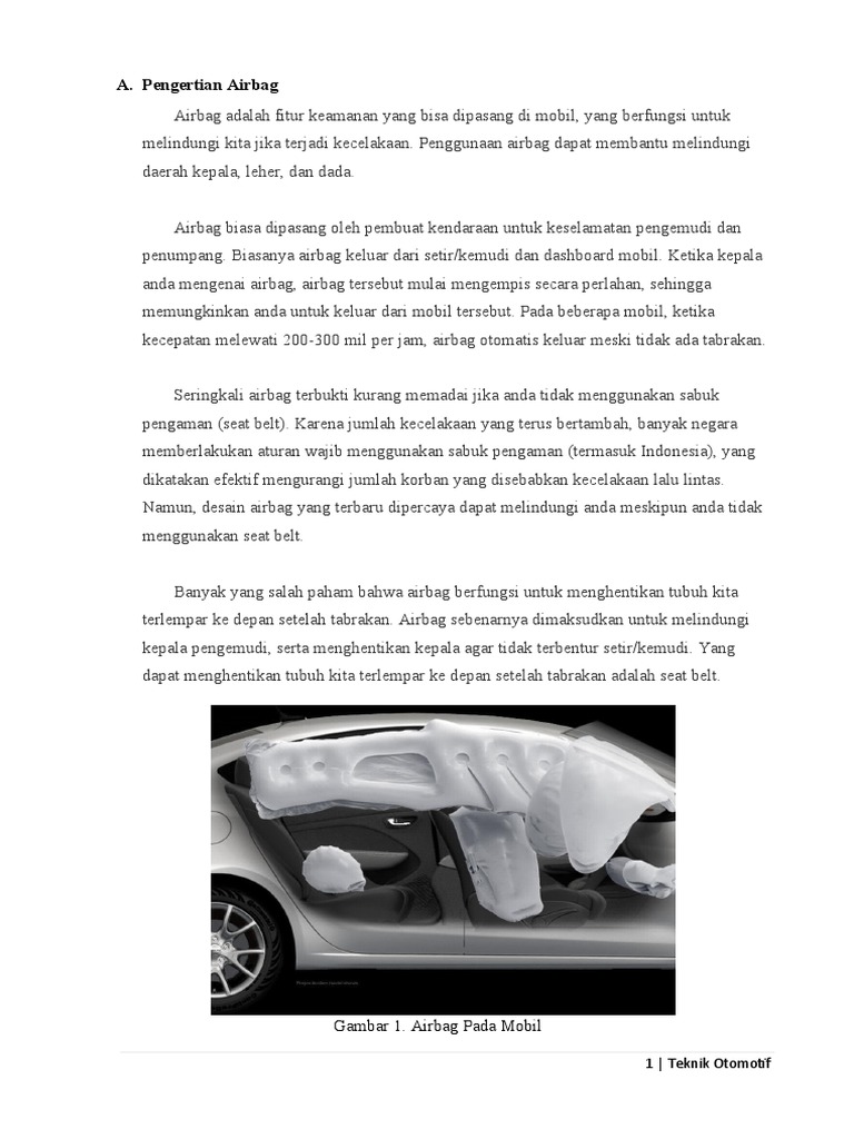 Fungsi dan Cara Kerja Airbag Mobil | PDF | Teknologi & Rekayasa
