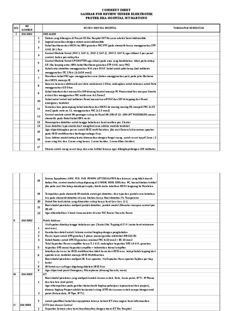 Comment Sheet EC | PDF