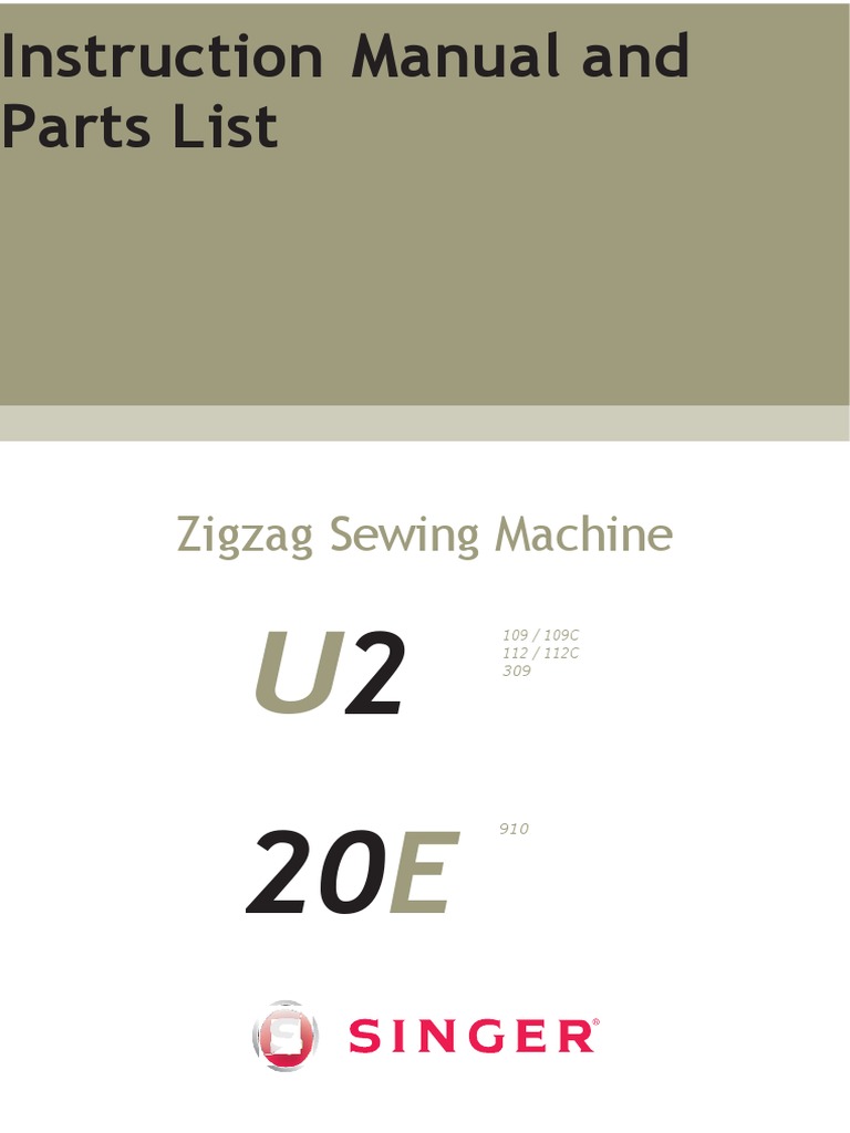 Singer 20U-109, 20E-910 | PDF