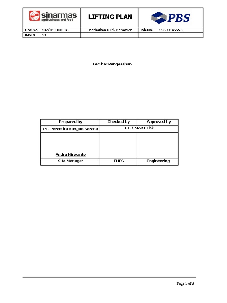 Lifting Plan Pemindahan Tanki 2x200 MT KCEP | PDF
