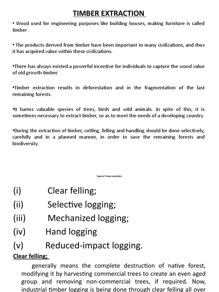 Timber Extraction | PDF