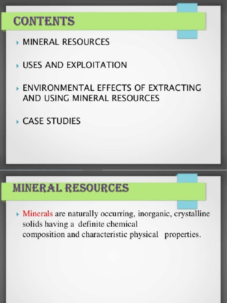 Mineral Resources Ppt | PDF