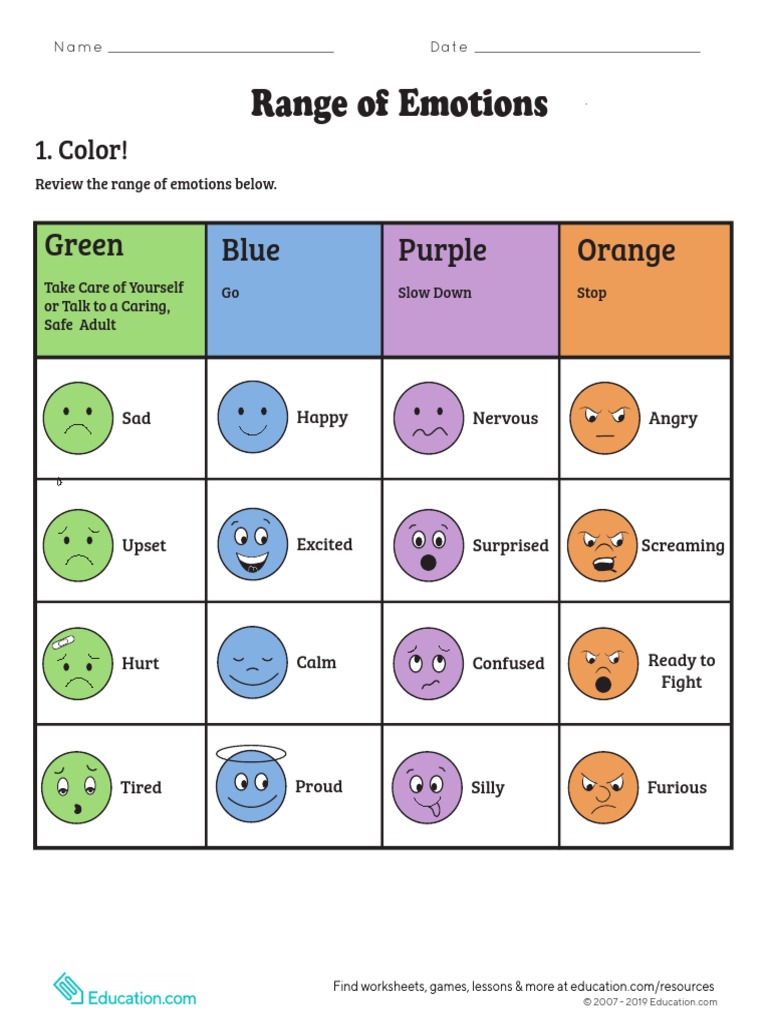 Traffic Light Emotions for Kids | PDF