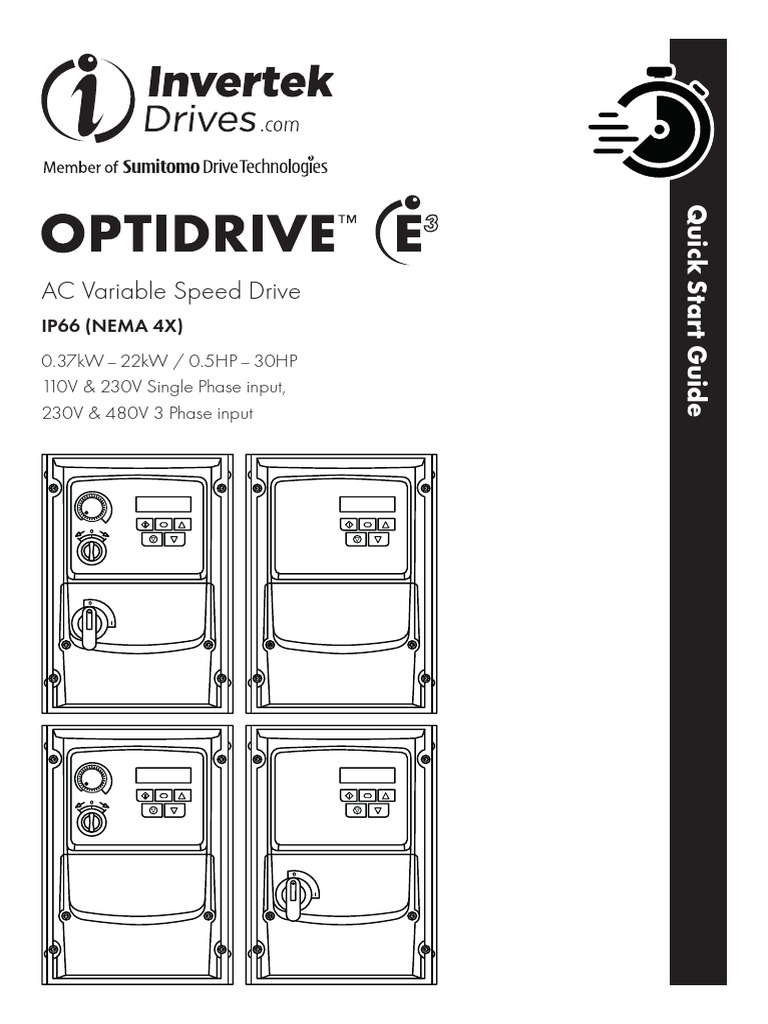 E3 Quick Start Guide Optidrive | PDF