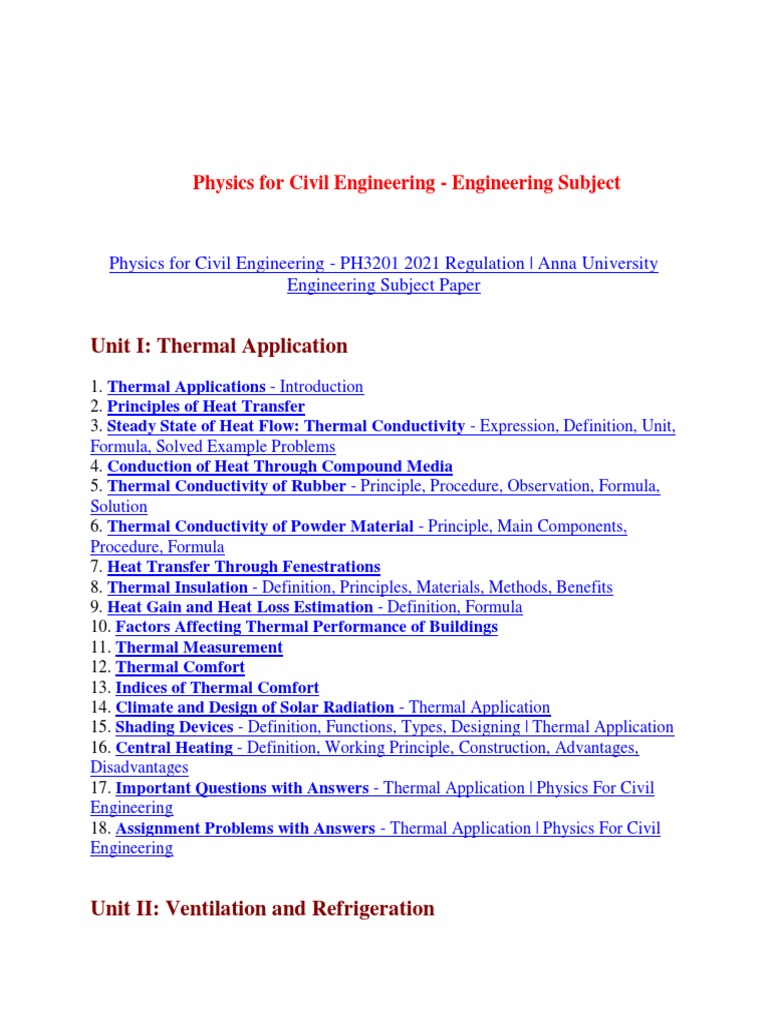 Physics For Civil Engineering | PDF | Ceramics | Air Conditioning