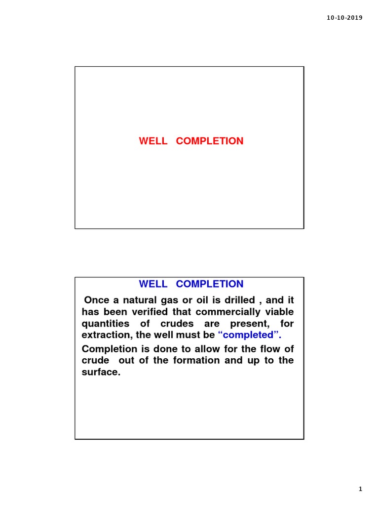 Well Completion | PDF