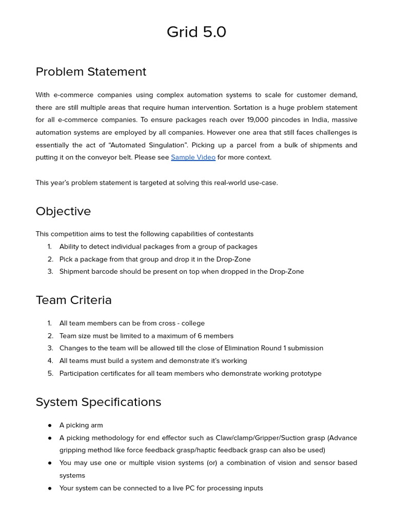 64c927346153d Flipkart Grid 5.0 - Robotics - Problem Statement 1 | PDF