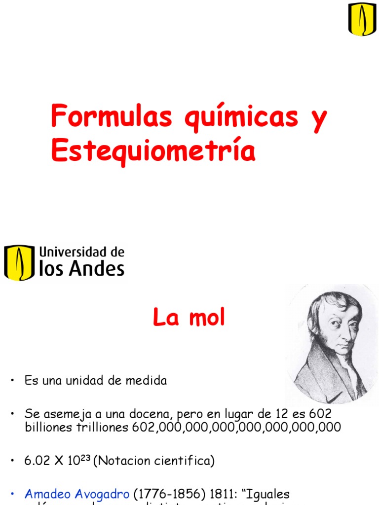 1103 Semana 4.formulas Quimicas y Estequiometria | PDF | Mole (Unidad ...