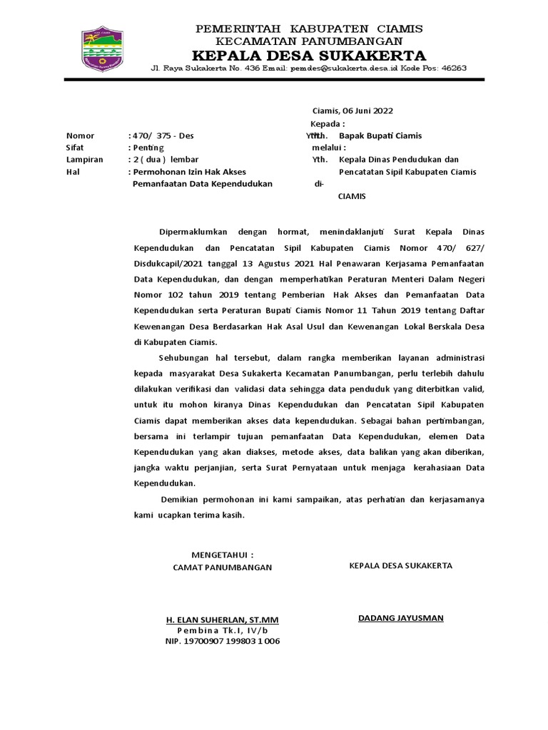 Contoh Surat Desa | PDF Contoh Surat Desa | PDF