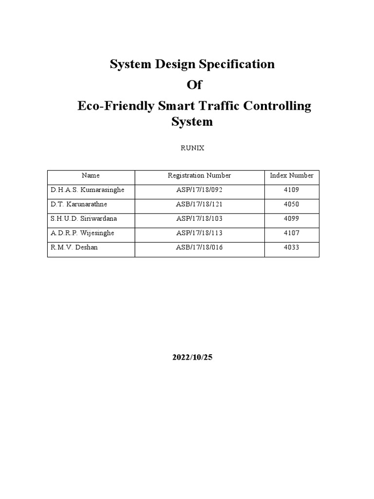 System Design Specification - RUNIX | PDF