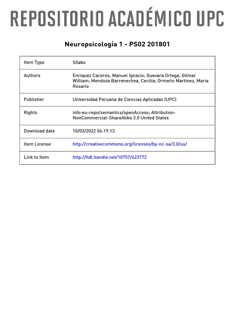 PS02 Neuropsicologia 1 201801 | PDF | Cerebro | Sistema nervioso