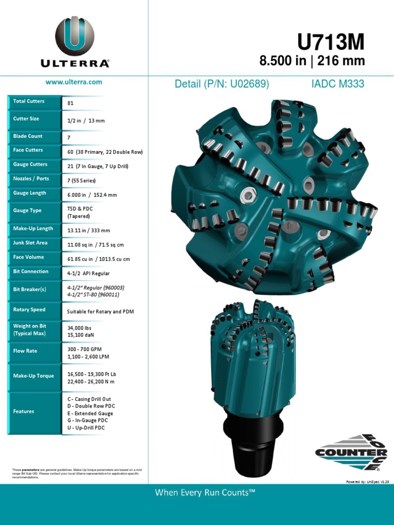 Ulterra 8.5_ u713mcdeguz_ Spec. Sheet | PDF