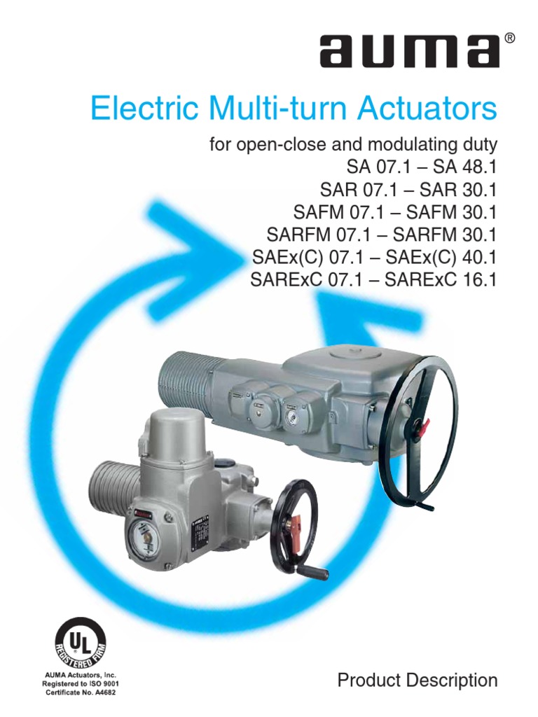 AUMA Electric Multi-Turn SA - SAR - SAFM - SARFM - SAEx - PB - Sa1 - Us | PDF | Switch | Actuator